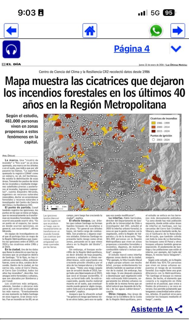 Mapa muestra las cicatrices que dejaron los incendios forestales en los ...
